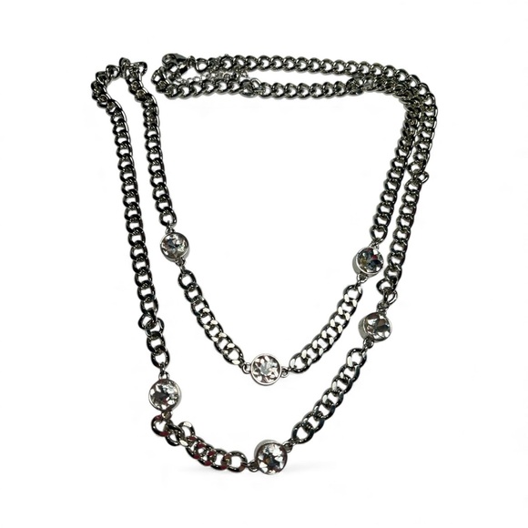 Lani | Jewelry | Vintage Lani Signed Silver Chain Necklace With Crystal ...